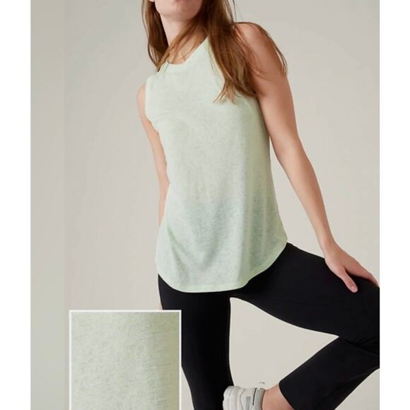 Athleta | Tops | Athleta Breezy Tank Stripe Lime Calypso Green ...